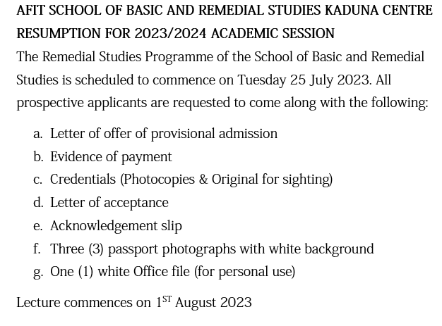 AIR FORCE INSTITUTE OF TECHNOLOGY, KADUNA – education, university ...